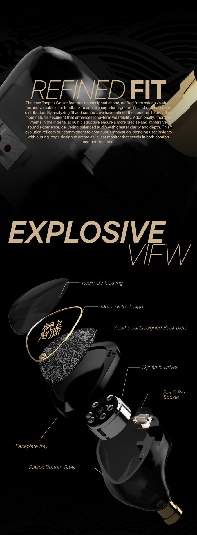 TANGZU WANER SG 2 Jade Dragon Edition 10mm PET Single Dynamic In-Ear E